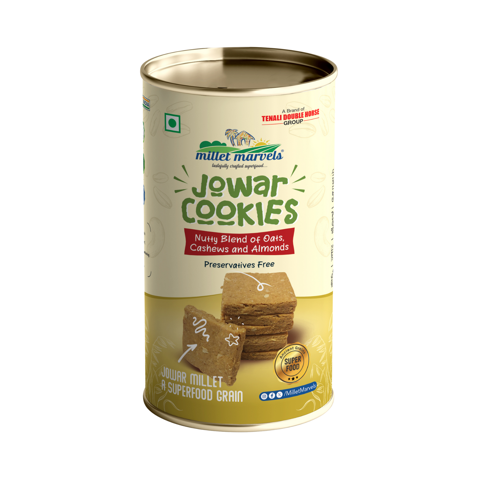 Jowar Cookies 150 Grams – Tenali Double Horse